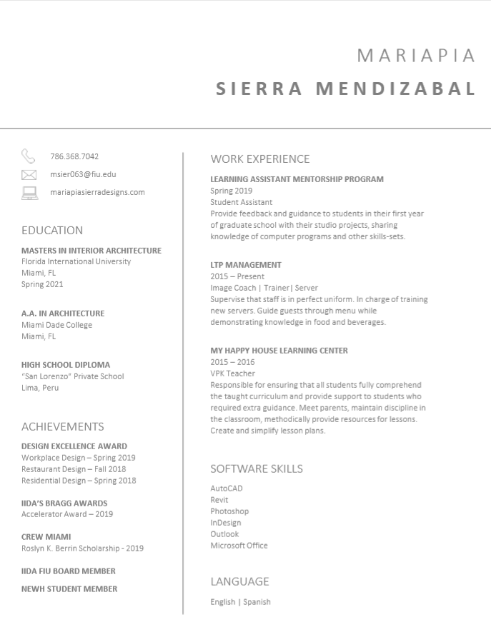 RESUME – [ MARIAPIA SIERRA MENDIZABAL ]
